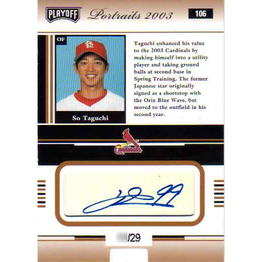 田口壮 2003 Playoff Portraits Autographed Card /29 So Taguchi : かーど屋本店ヤフー店 ...