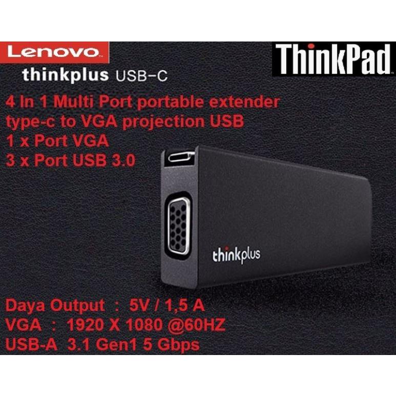 Lenovo thinkplus USB-C 4-in-1 USB ハブ USB3.1 VGA 4X90W86497 レノボ 純正 ...