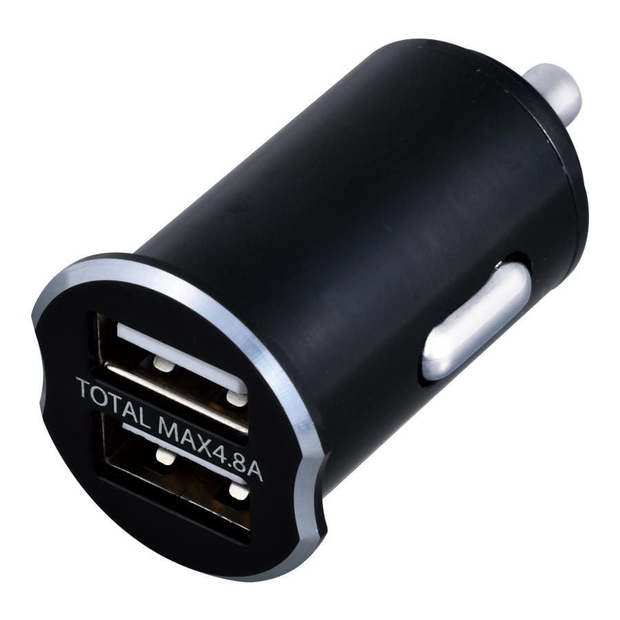 SEIWA 車用 シガーソケット 電源 DCアルミパワープラグ USB 2ポート 自動識別 スマホ タブレット 急速 充電 ブラック 2.4A+2.4A 最大4.8A F325 セイワ ...