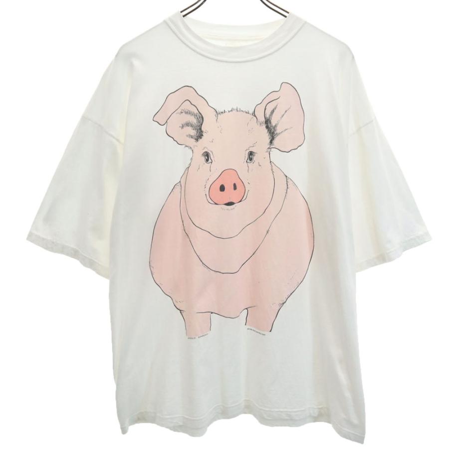 90s ピッグプリント 半袖 Tシャツ ホワイト系 オールド ヴィンテージ メンズ 古着 中古 : CARMAK-2nd - 通販 - Yahoo!ショッピング