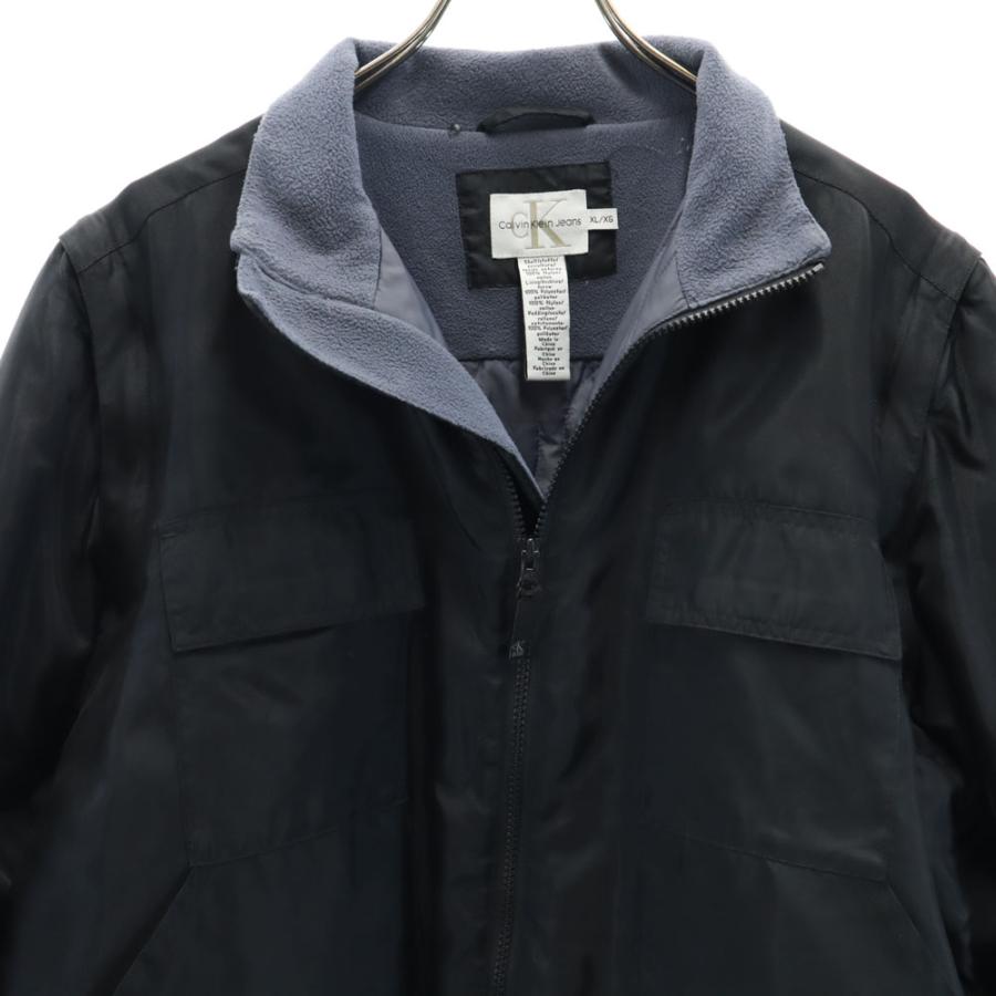 ck Calvin Klein CK CALVIN KLEIN シーケーカルバンクライン 90s オールド 2WAY 中綿ジャケット XL ブラック メンズ 古着 中古 : CARMAK ...
