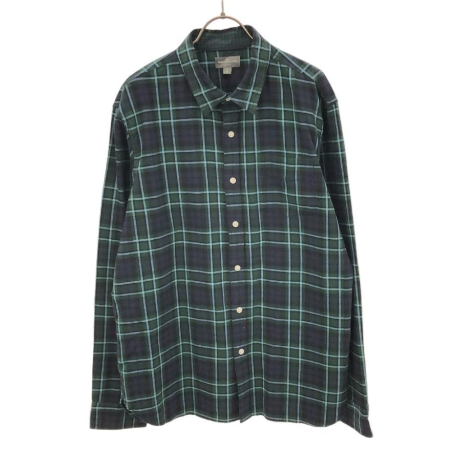 LLBean SIGNATURE L.L.Bean SIGNATURE エルエルビーンシグネチャー チェック 長袖 シャツ L ネイビー× ...