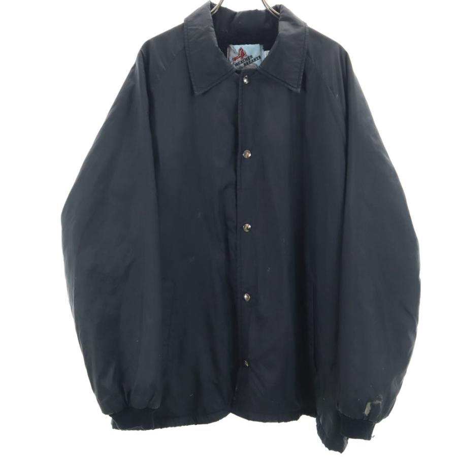 WEATHER BREAKER 80s 90s USA製 オールド コーチジャケット 2XL ブラック 裏ボア ビックサイズ メンズ 古着 ...