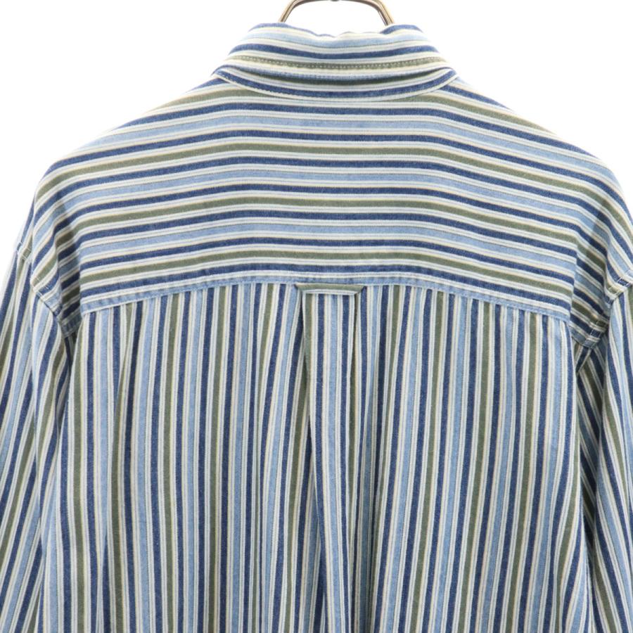 BASIC EDITIONS ベーシック エディションズ 90s 00s オールド ストライプ柄 長袖 ボタンダウンシャツ M ブルー メンズ 古着 中古 : CARMAK-2nd - 通販 ...