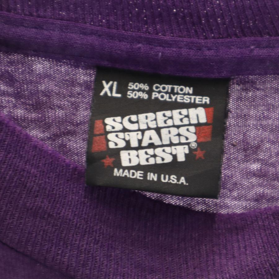 SCREEN STARS BEST スクリーンスターズベスト 90s USA製 オールド ホース プリント 半袖 Tシャツ XL パープル ...