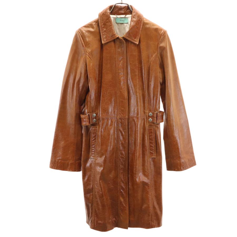 DOMA ドマ 本革 レザーコート キャメル レディース 古着 中古 : CARMAK-2nd - 通販 - Yahoo!ショッピング