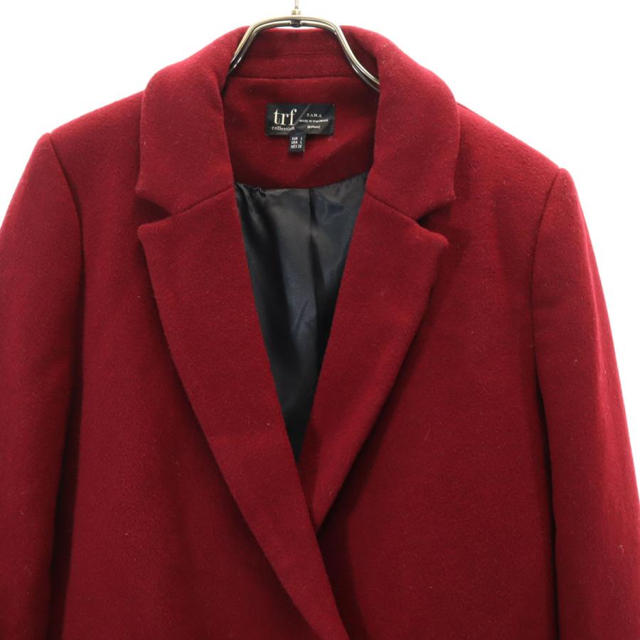 ZARA Trf collection ザラ トラファルック コレクション ダブルブレスト チェスターコート L レッド系 レディース 古着 ...