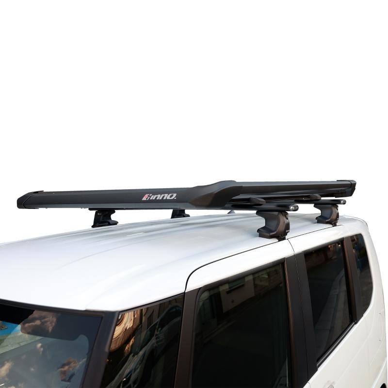 INNO ホンダ N-BOX JF5 JF6 R5.10〜 ルーフキャリア 車種別キャリア 4点セット エアロベース スルータイプ ルーフラック INT537BK inno carmate ...