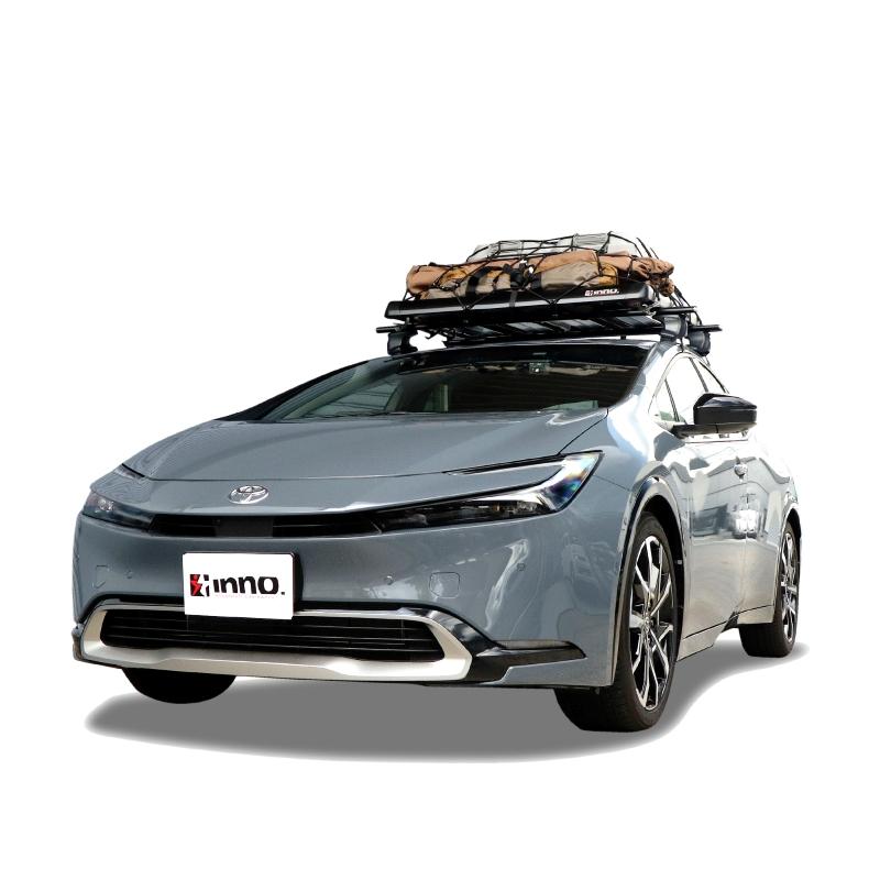 INNO トヨタ プリウス 60系 R5.1〜 ルーフキャリア 車種別キャリア 4点セット エアロベース スルータイプ ルーフラック キャリア INT579BK inno carmate ...