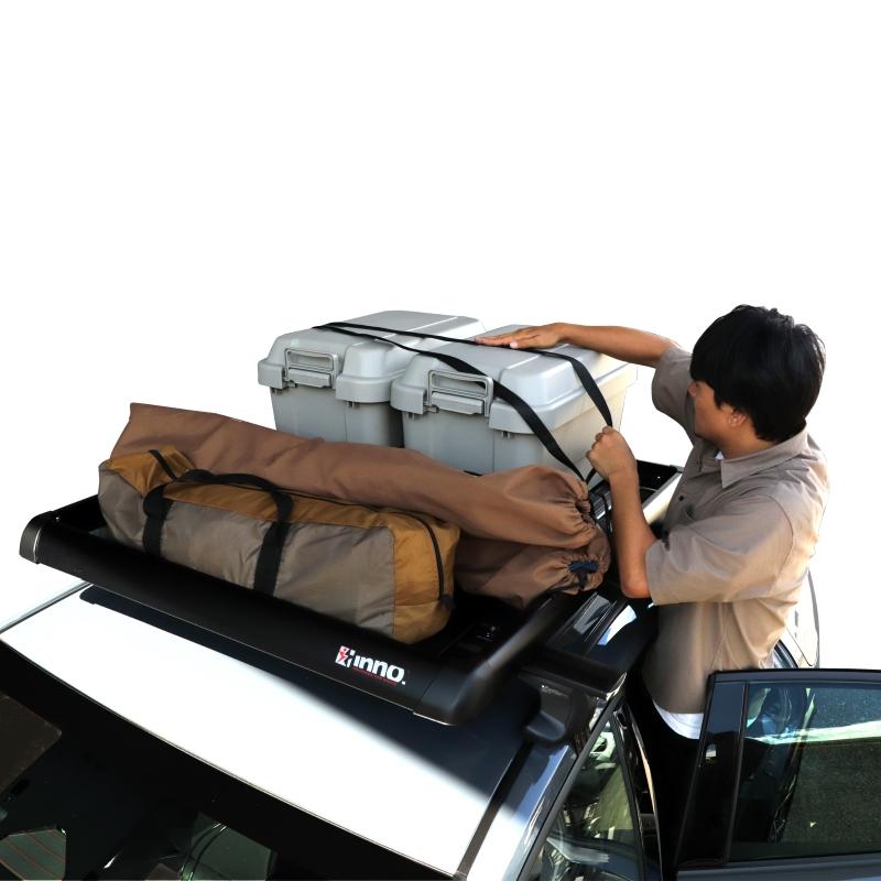 INNO トヨタ プリウス 60系 R5.1〜 ルーフキャリア 車種別キャリア 4点セット エアロベース スルータイプ ルーフラック キャリア INT579BK inno carmate ...