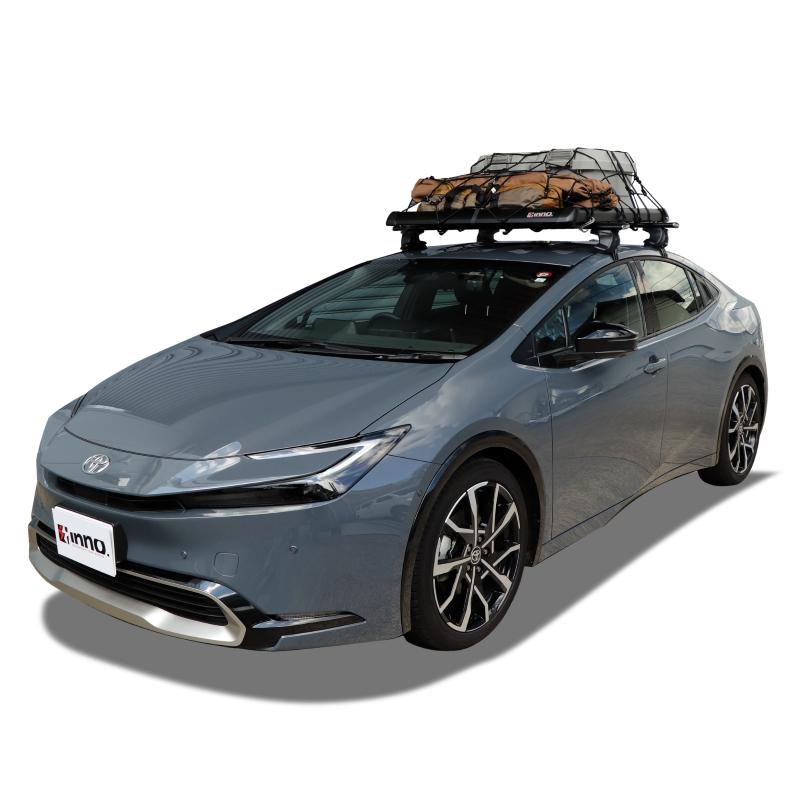 INNO トヨタ プリウス 60系 R5.1〜 ルーフキャリア 車種別キャリア 4点セット エアロベース スルータイプ ルーフラック キャリア INT579BK inno carmate ...