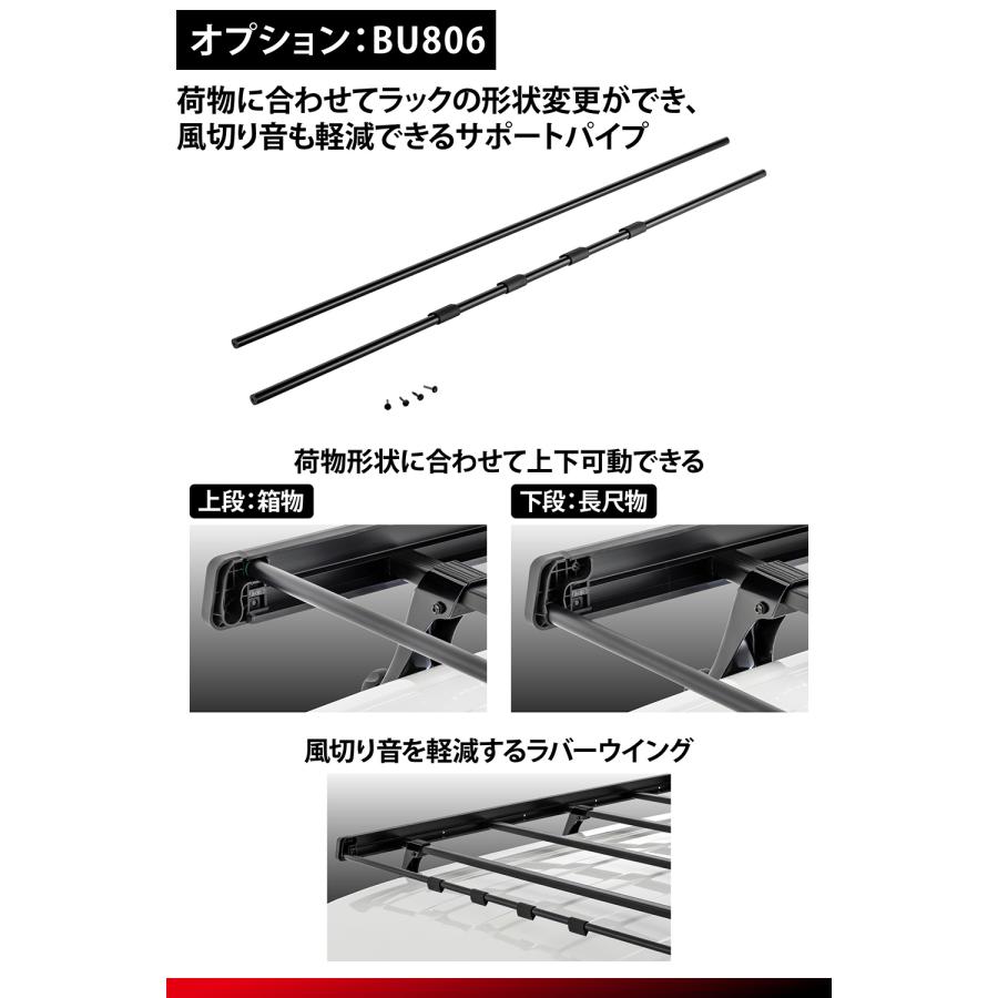INNO エブリイ ハイゼット アトレー ルーフラック オプション BU806 BU702用サポートパイプ ルーフキャリア inno キャリア ...
