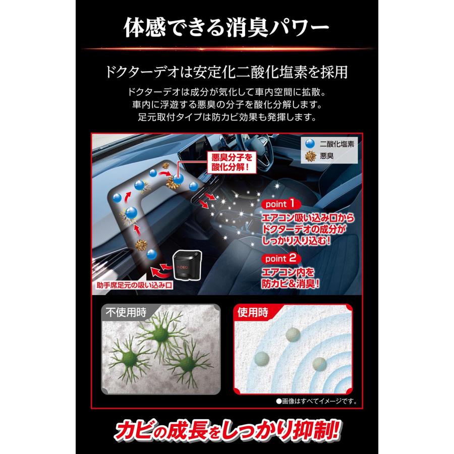 カーメイト（CARMATE） 車 消臭除菌 安定化 二酸化塩素 D265 ドクターデオ プレミアム 足元取付タイプ 防カビ 90日 無香 車の強力消臭除菌剤 (R80)(P05) : カー ...