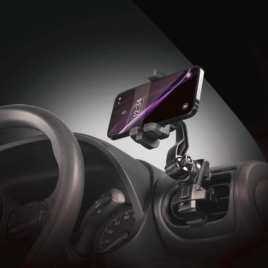 カーメイト（CARMATE） スマホホルダー 車 エアコン SA40 スマホルダー エアコン取付け ロングアーム クイックS ブラック 車載ホルダー 強力 スマホスタンド (R80)(P05 ...