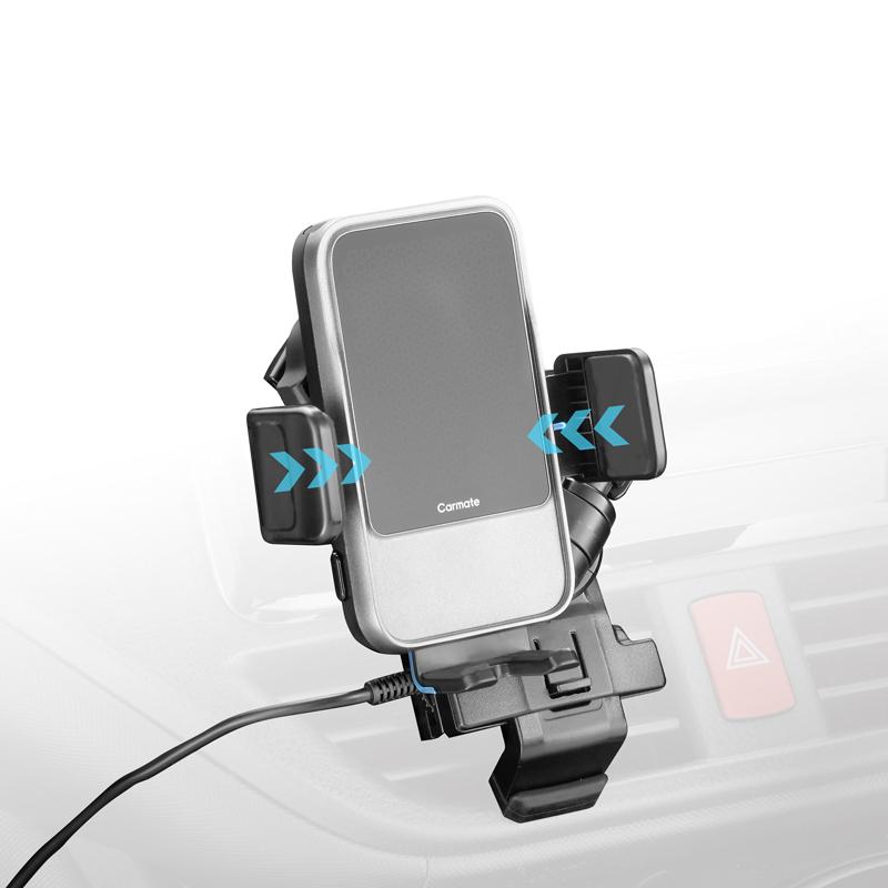 カーメイト スマホホルダー 自動開閉 車 スマートフォンホルダー SA504 iPhone専用 電動開閉 ワイヤレス充電 スマホルダー エアコン取付 carmate (R80)(P05 ...