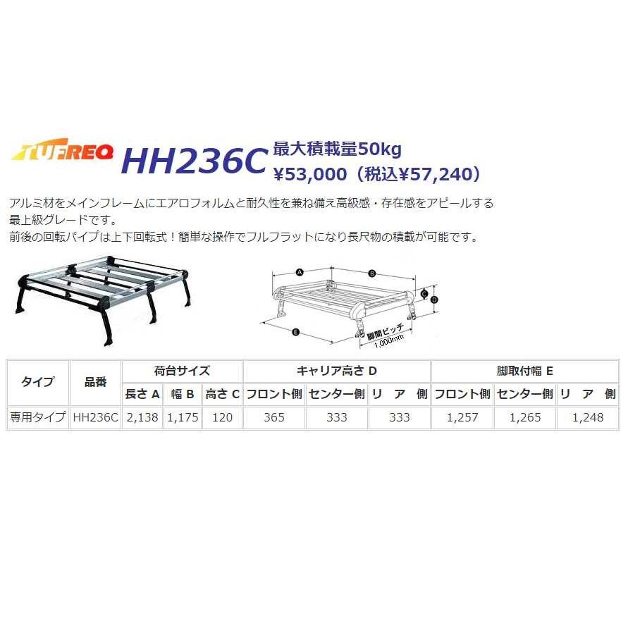エブリィ DA64V DA64W ルーフキャリア TUFREQ タフレック 精興工業 HH236C ルーフラック 6本足 ハイルーフ 送料無料 条件有 :HH236CDA64V:クルマノブヒン ...