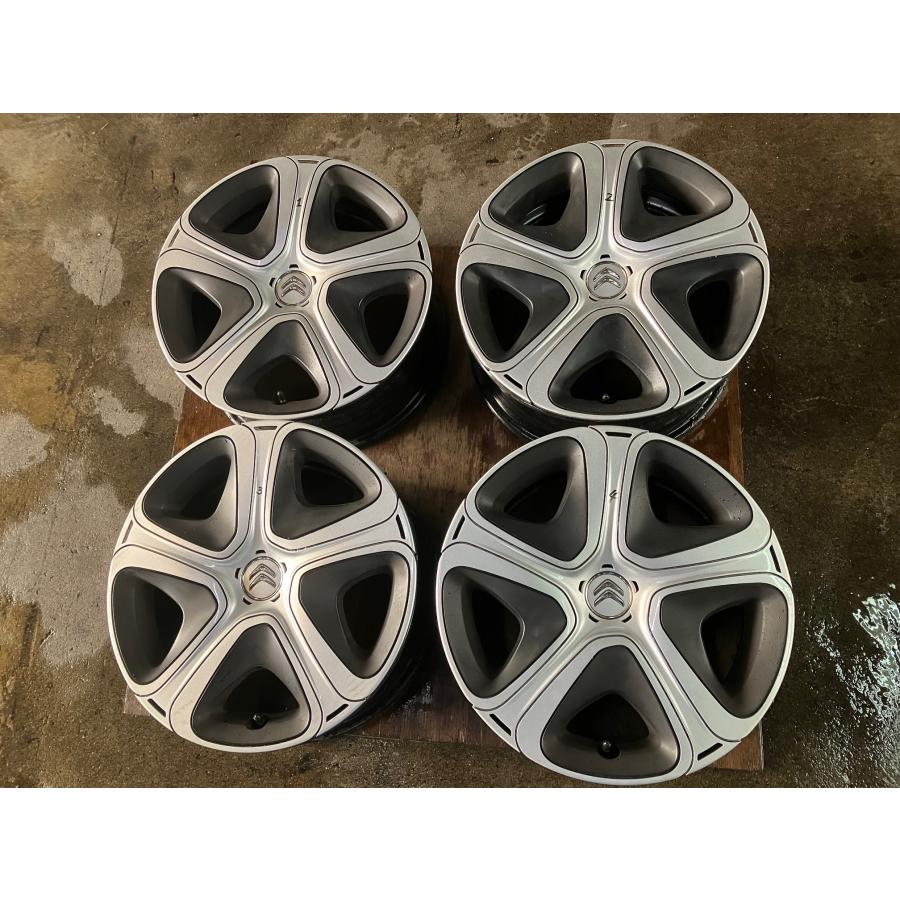 シトロエン C3 〜 スチールホイール 6J 16インチ ET23 4H 108 ＆ キャップ 4本 / 9807607980 6 16 23 ...
