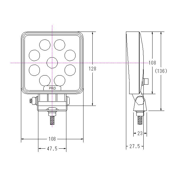 DOWA ドーワ LED 角型 ワークランプ PRO 12V/24V/48V対応 P-8033 : CarParts TSC - 通販 ...
