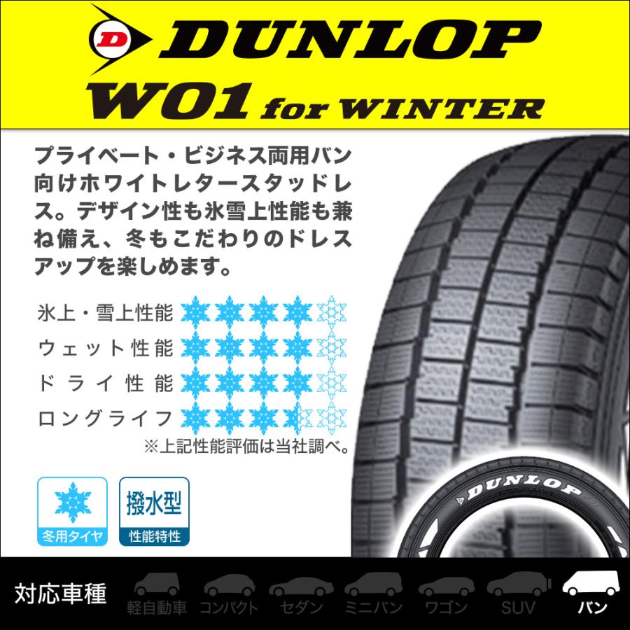 ダンロップ W01 for WINTER 195/80R15 107/105N LT ホワイトレター スタッドレスタイヤ・冬タイヤ単品(1本〜) : カーポートマルゼン - 通販 ...
