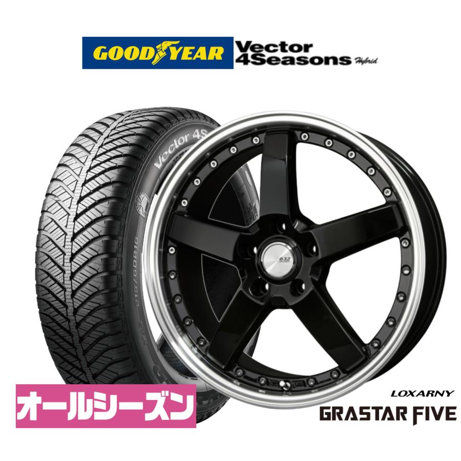 ロクサーニ オールシーズンタイヤ ホイール4本セット BADX グラスターファイブ グッドイヤー VECTOR ベクター 4Seasons ...