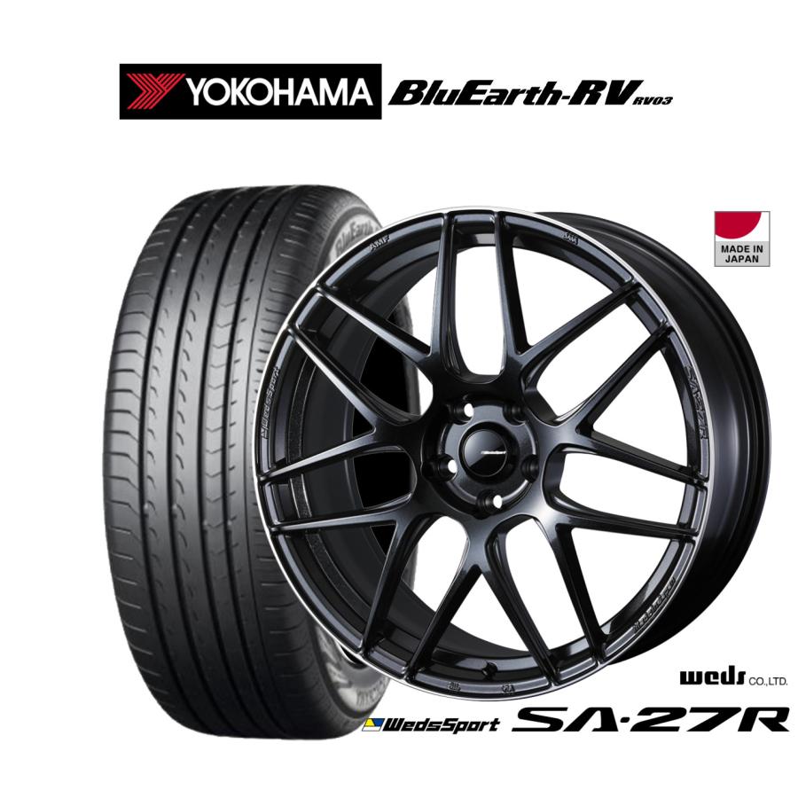 WEDS サマータイヤ ホイール4本セット ウェッズ ウェッズスポーツ SA-27R ヨコハマ BluEarth ブルーアース RV03(RV-03) 225/45R18 : カーポート ...