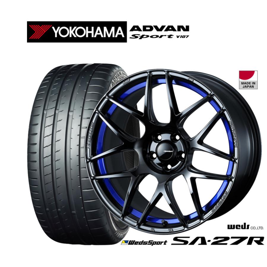 WEDS サマータイヤ ホイール4本セット ウェッズ ウェッズスポーツ SA-27R ヨコハマ ADVAN アドバン Sport (V107) 225/40R18 : カーポートマルゼン ...