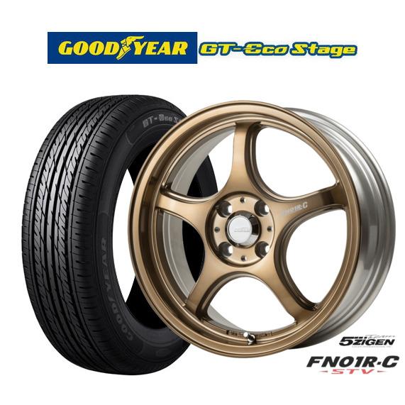 サマータイヤ ホイール4本セット 5ZIGEN ゴジゲン プロレーサー FN01R-C STV グッドイヤー GT-エコ ステージ 165 ...