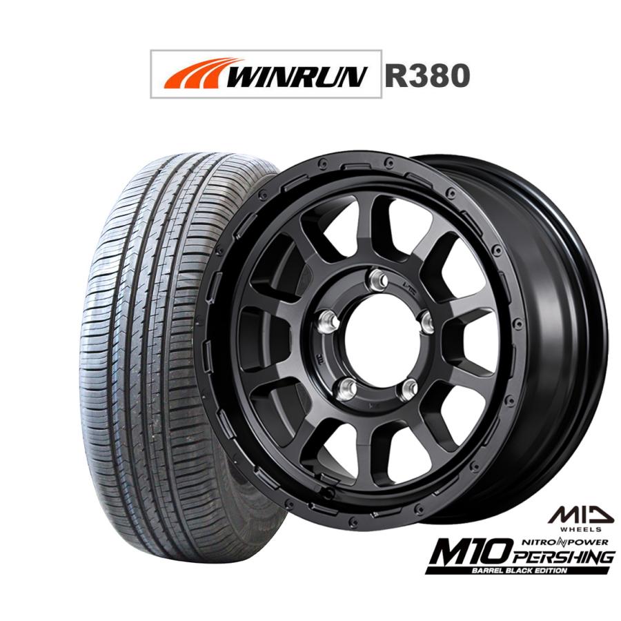 マルカサービス サマータイヤ ホイール4本セット MID ナイトロパワー M10 パーシングJ BARREL BLACK EDITION WINRUN ウインラン R380 215/65R16 ...