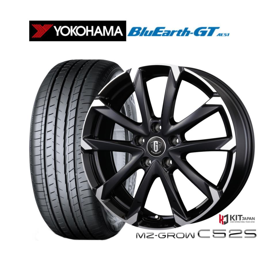 サマータイヤ ホイール4本セット コーセイ MZ-GROW C52S ヨコハマ BluEarth ブルーアース GT (AE51) 205/40R18 : set-15607481 ...