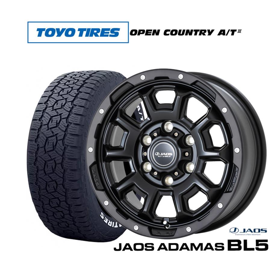 JAOS サマータイヤ ホイール4本セット ジャオス アダマス BL5 トーヨータイヤ OPEN COUNTRY オープンカントリー A/T III (AT3)(ホワイトレター) 215 ...