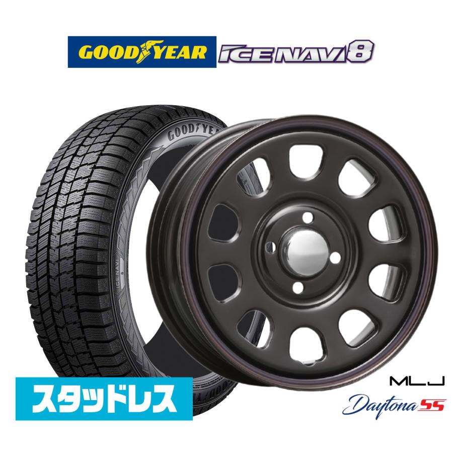 【2024年製】スタッドレスタイヤ ホイール4本セット MLJ デイトナ SS グッドイヤー ICE NAVI アイスナビ 8 日本製 165/60R14 : カーポートマルゼン - 通販 ...