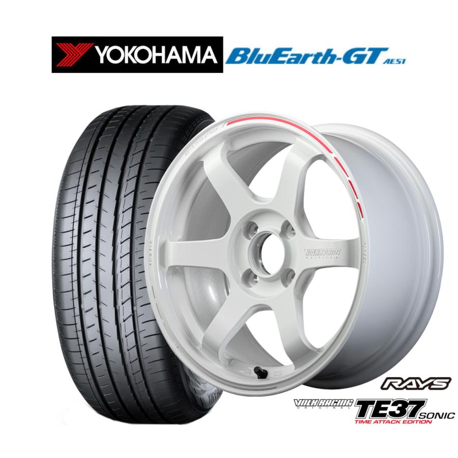 RAYS サマータイヤ ホイール4本セット レイズ ボルクレーシング TE37 SONIC(ソニック) TIME ATTACK EDITION ヨコハマ BluEarth ブルーアース GT ...