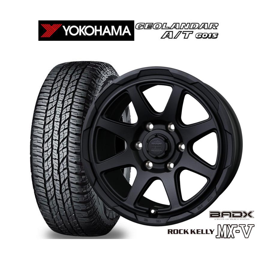 オフロードタイヤ ホイール4本セット BADX ロックケリー ROCK KELLY MX-V ヨコハマ GEOLANDAR ジオランダー AT(G015) 215/65R16 : カーポート ...