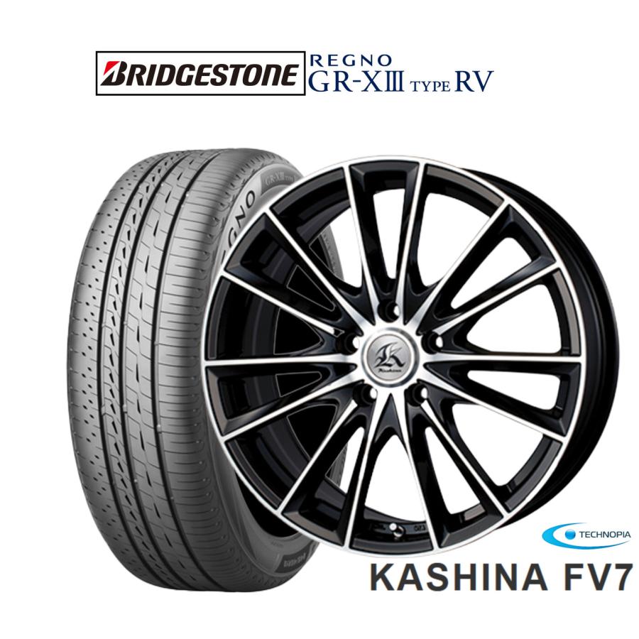 サマータイヤ ホイール4本セット テクノピア カシーナ FV-7 ブリヂストン REGNO レグノ GR-XIII(GR-X3) TYPE RV 225/55R17 : カーポートマルゼン ...