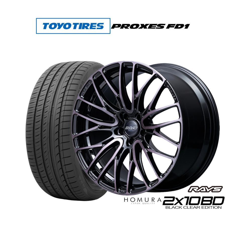 RAYS サマータイヤ ホイール4本セット レイズ HOMURA ホムラ 2×10 BD BLACK CLEAR EDITION トーヨータイヤ プロクセス PROXES FD1 245 ...