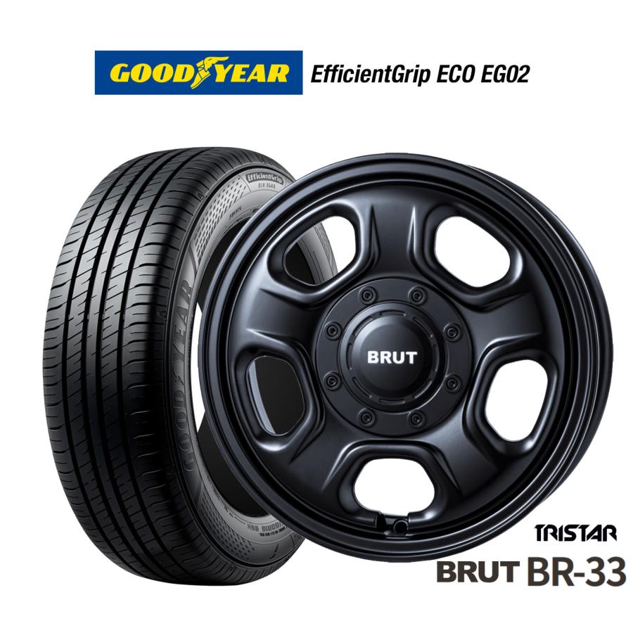 サマータイヤ ホイール4本セット トライスター BRUT BR-33 グッドイヤー エフィシエント グリップ エコ EG02 165/55R14 : カーポートマルゼン - 通販 ...