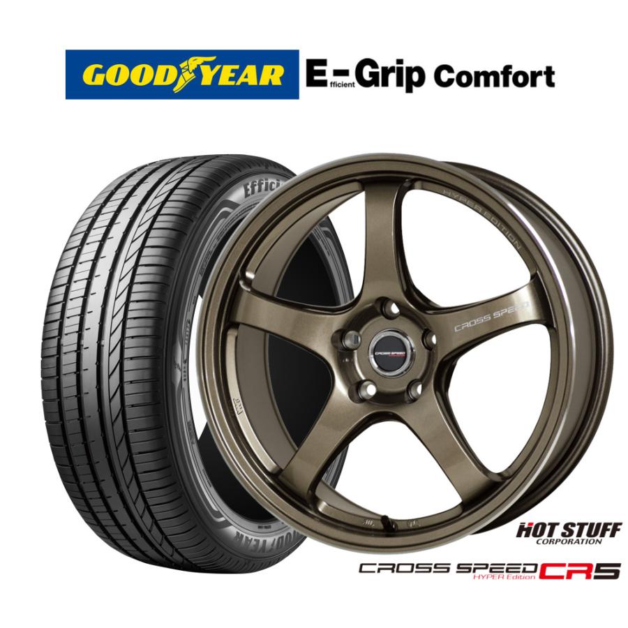 HOT STUFF サマータイヤ ホイール4本セット ホットスタッフ クロススピード ハイパーエディション CR5 グッドイヤー エフィシエント グリップ コンフォート 225/40R18 ...