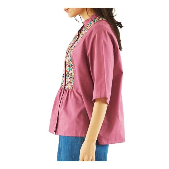 sosotto ソソット リバティ ブラウス レディース 24SS 6分丈 切替 : Carre - 通販 - Yahoo!ショッピング