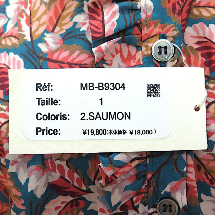 michel beaudouin 【SALE】Michel Beaudouin ミシェルボードワン MB-B9304 LIBERTY リバティフリルブラウス col.2 SAUMON サイズ ...
