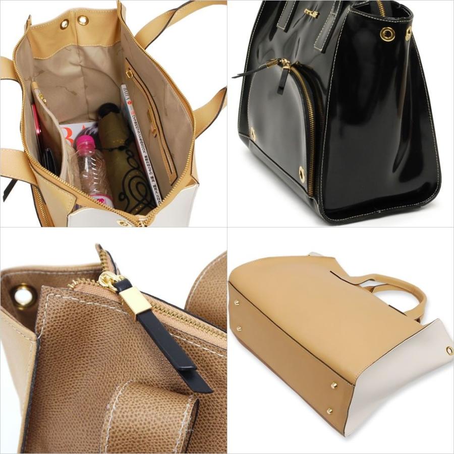 INNUE トートバッグ レディース 通勤 本革レザー 2WAY ブロックカラー フロントポケット イタリアブランド innue A4 カリーヌ brand レディス bag : キャロン国 ...