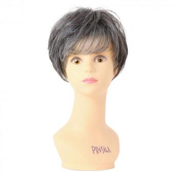 プリシラ ミセス六分ウィッグ フェザーカールハーフ 耐熱 ダークグレイヘア A-116-TDGH 【北海道・沖縄・離島配送不可】 プリシラ ミセス六分ウィッグ フェザーカールハーフ 耐熱 ダーク