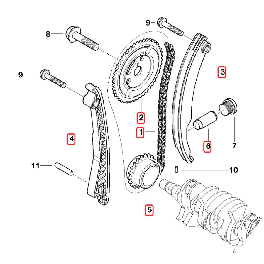 BMW 新品即納 11311485400 MINI ミニ R52 R53 R50 タイミングチェーン KIT ガイドレール チェーンテンシ ...
