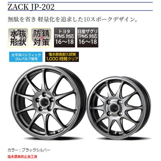 ジャパン三陽 ZACK JP202 ブラックシルバー 12インチ 4H100 3.5J+45 1本 67.1 業販4本購入で送料無料 : オールドギア箕面ヤフー店 - 通販 - Yahoo ...