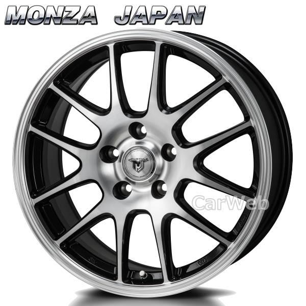 [ホイールのみ単品4本セット] MONZA JAPAN JP STYLE MJ02 18インチ×7.5J PCD：114.3 穴数：5 インセット：53 ブラックメタリック/ポリッシュ ...