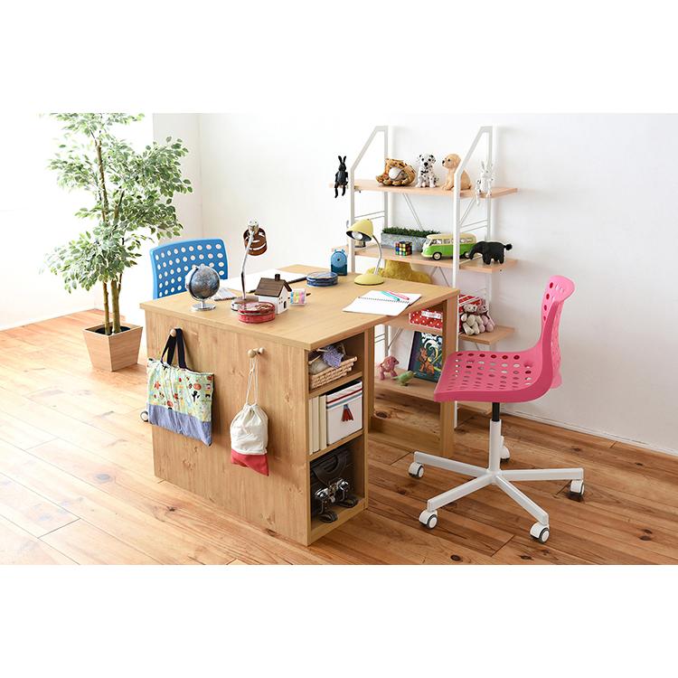 JK-PLAN ツインデスク 90x2 収納棚付き 学習机 学習デスク 2人用 二人用 兄弟 姉妹 おしゃれ ラック 棚付き 子供 机 キッズ 勉強 フック付 : インテリアSHOP カーサ ...