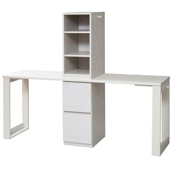 JK-PLAN ツインデスク 90x2 引出+棚付き 学習机 レイアウト自由 単体使用可能 おしゃれ チェスト 棚付き 子供 机 キッズ 勉強 フック付 : インテリアSHOP カーサリア ...