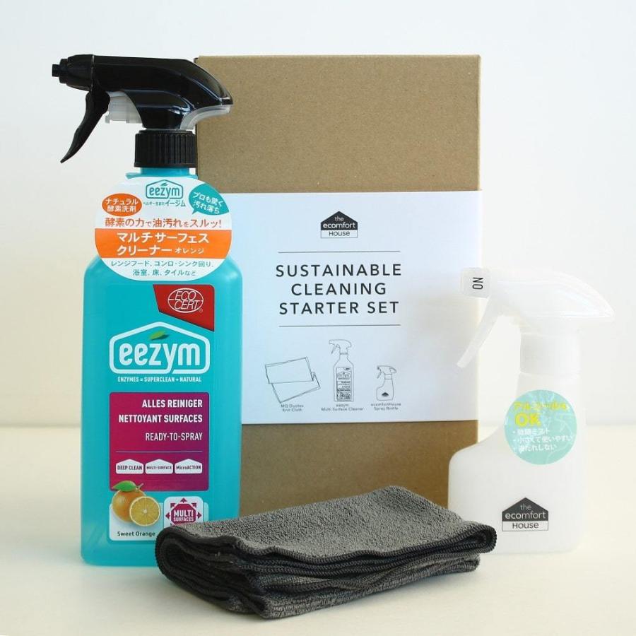イーオクト サステナブルクリーニング スターターセット【セット内容 3点：eezymマルチクリーナー、MQニットクロス グレー、ecomfortHouseスプレーボトル】 : cascata ...