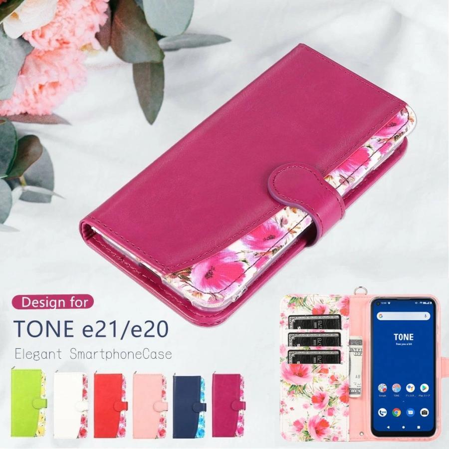 tone e21 ケース 手帳型 トーン カバー e20 手帳型ケース 花柄 モバイル TPU 透明 クリア 耐衝撃 革 おしゃれ : けーす堂 - 通販 - Yahoo!ショッピング