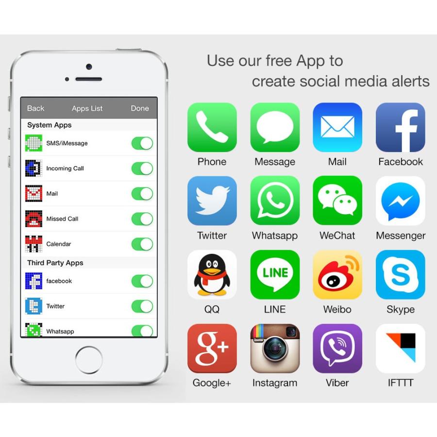 DOTTI PIXEL LIGHT ピクセルアート ライト 通知 BlueTooth : FOXSTOREヤフーショッピング店 - 通販 ...