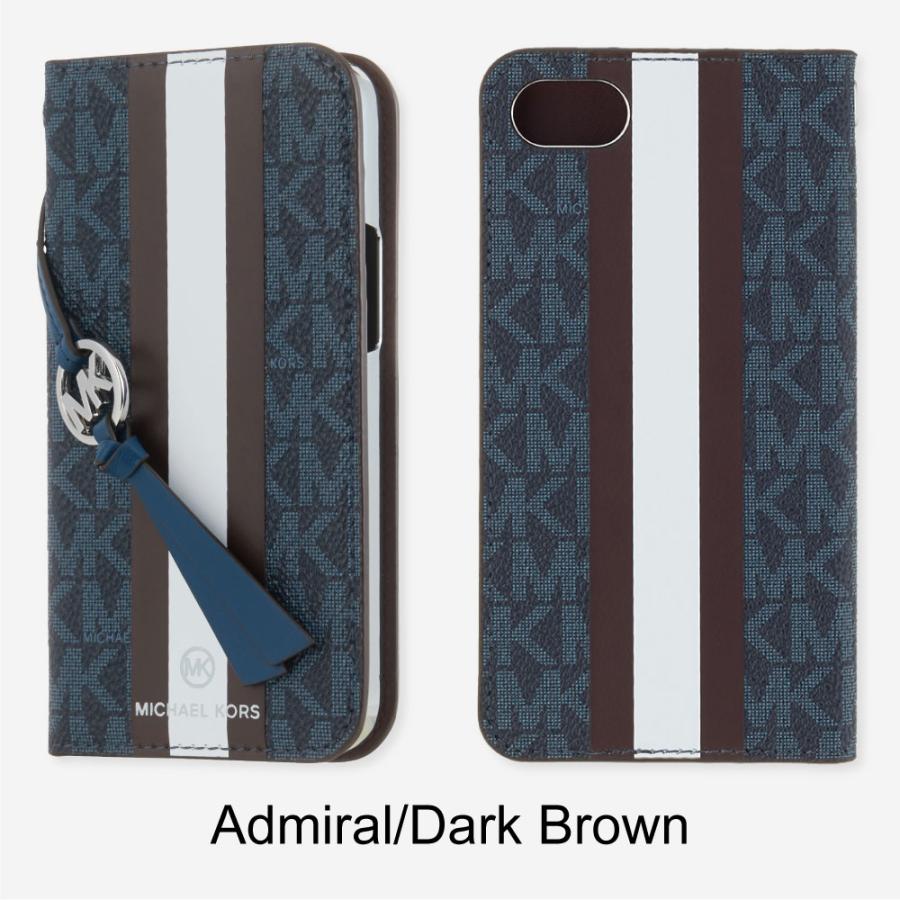 MICHAEL KORS（マイケルコース） iPhone SE2 SE3 ケース FOLIO CASE STRIPE with TASSEL CHARM 手帳型 スマホケース 正規代理店 ...